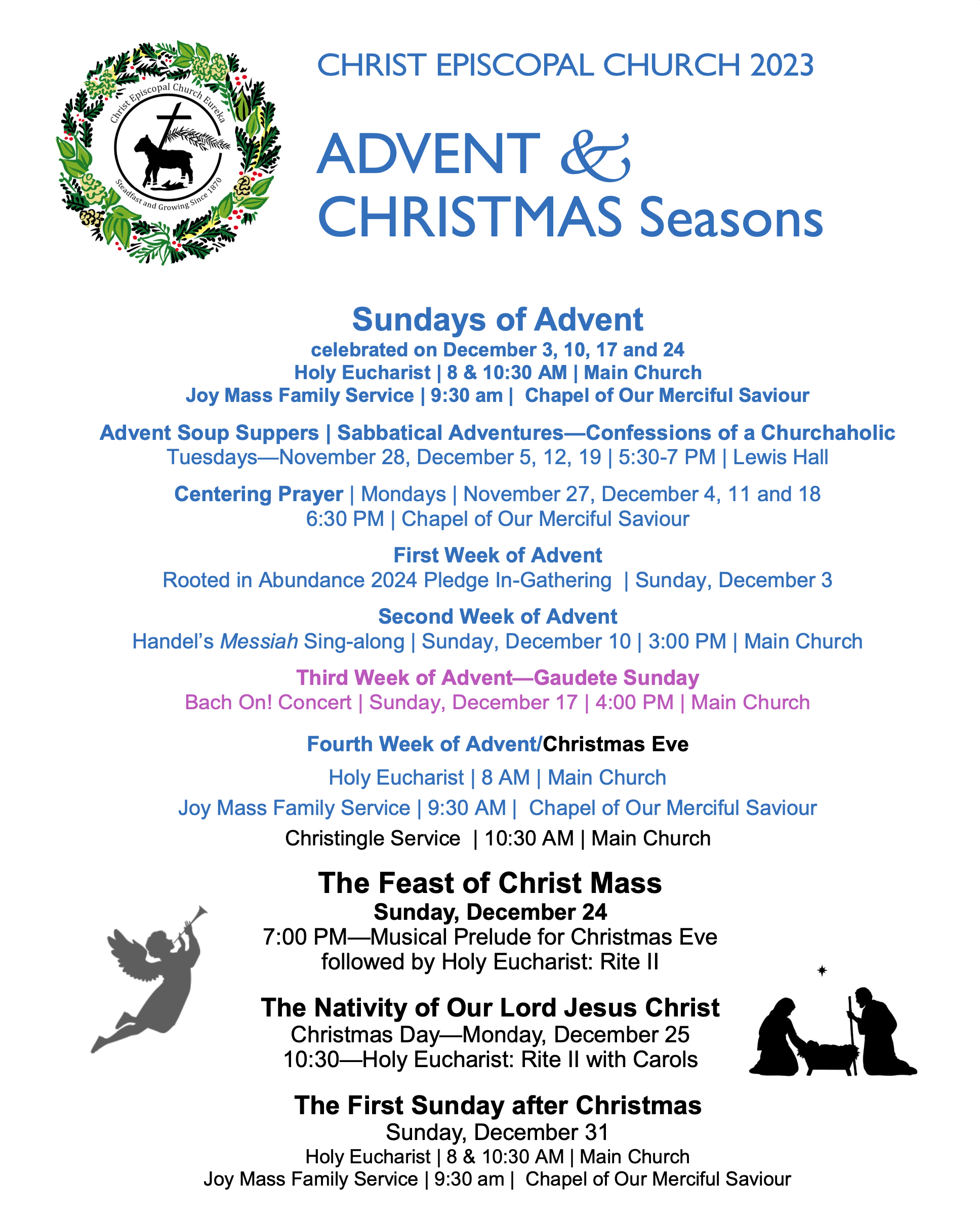 Advent Schedule - The Episcopal Diocese of Northern California