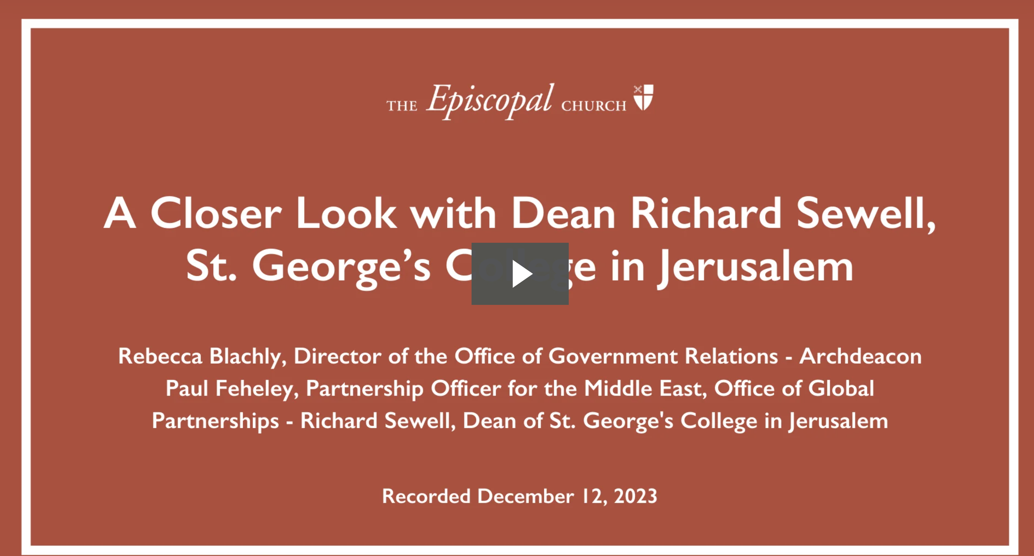 A Closer Look with Dean Richard Sewell St. George’s College in ...